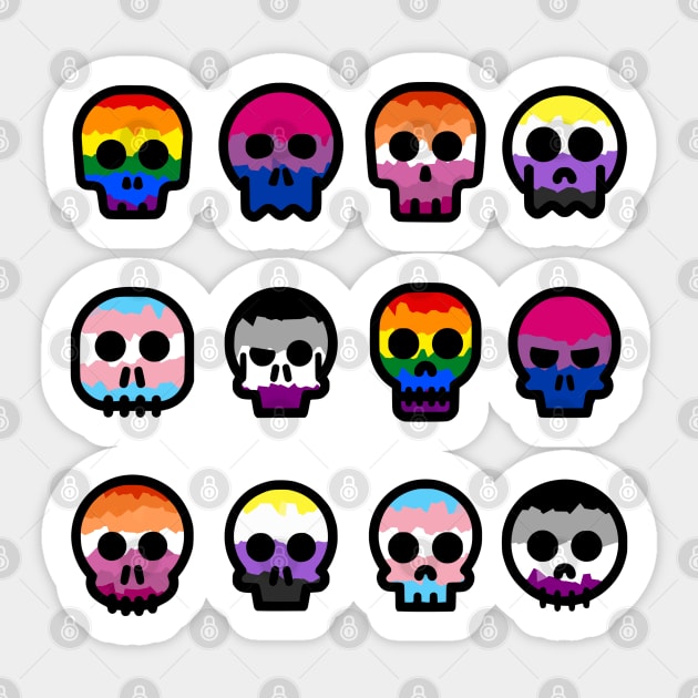 Lgbtq Flags Skulls Lgbt Sticker Teepublic